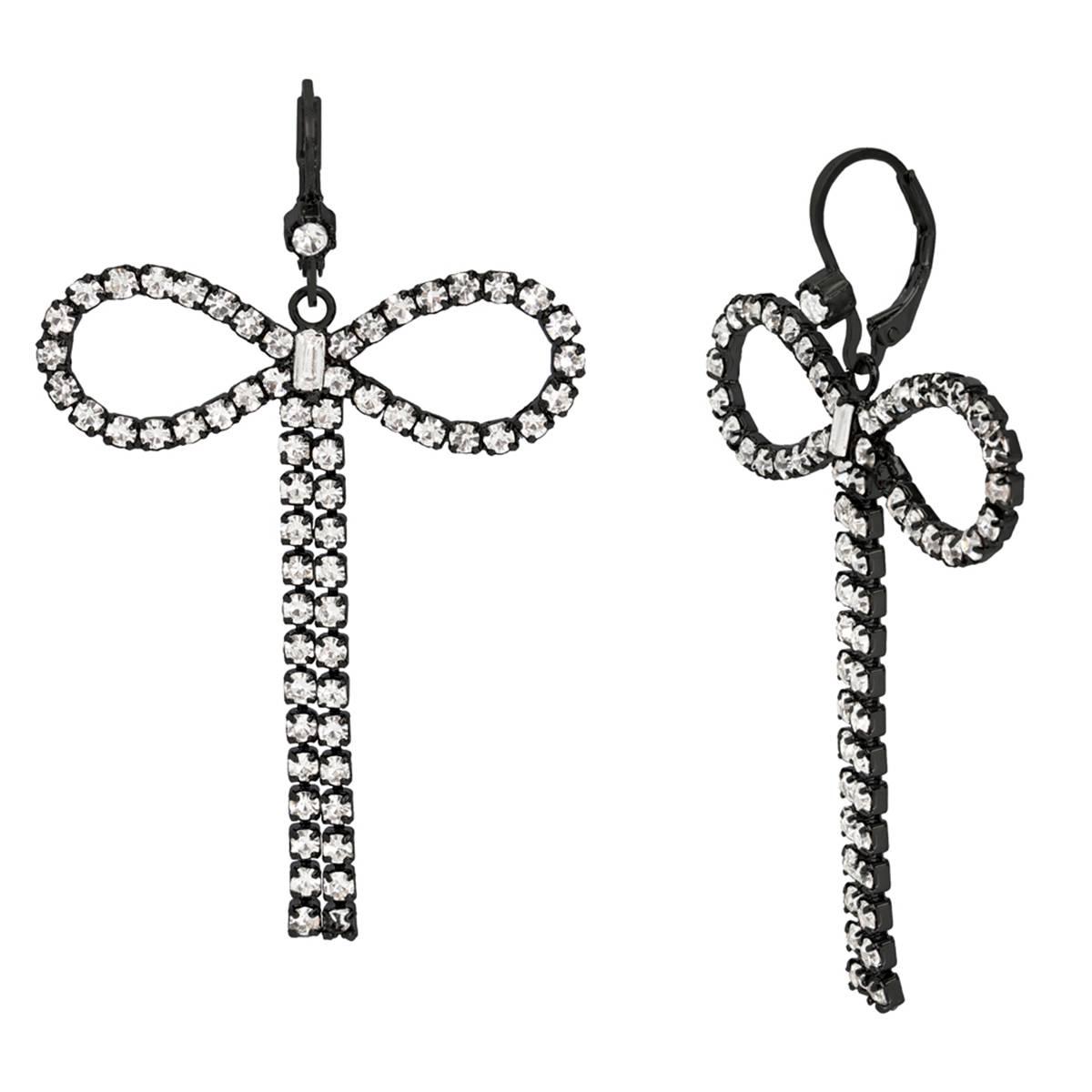 Click here for Betsey Johnson Rhinestone Bow Drop Earrings prices