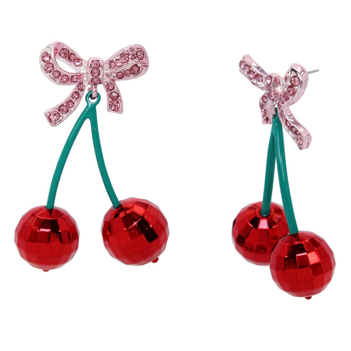 Click here for Betsey Johnson Sweetheart Cherry Drop Earrings prices