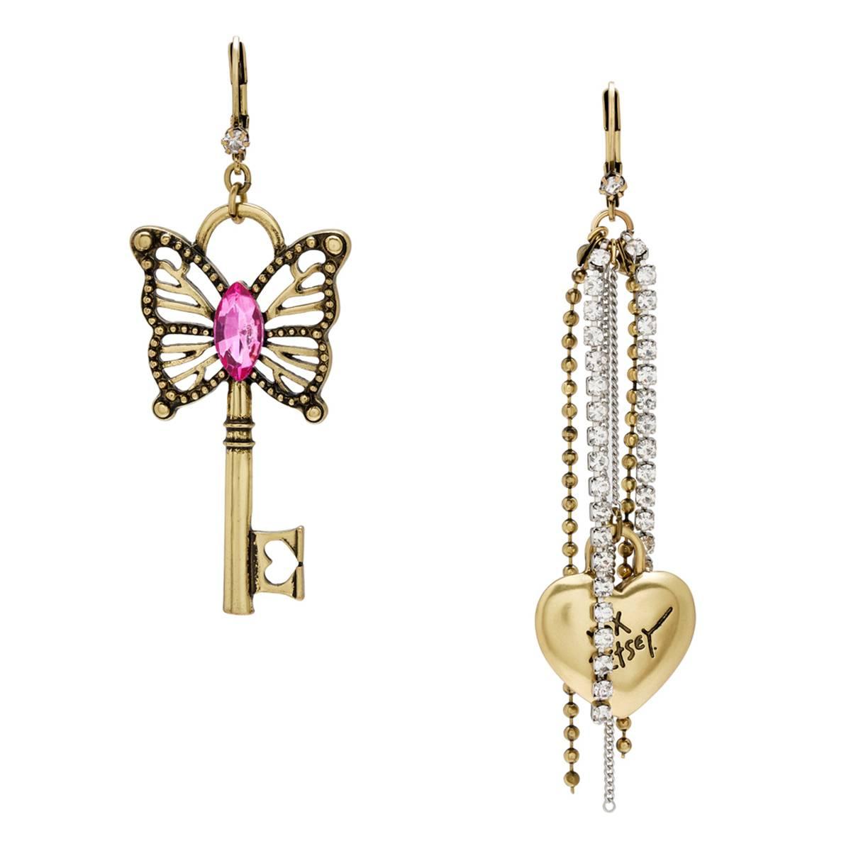 Click here for Betsey Johnson Boho Butterfly Lock & Key Earrings prices