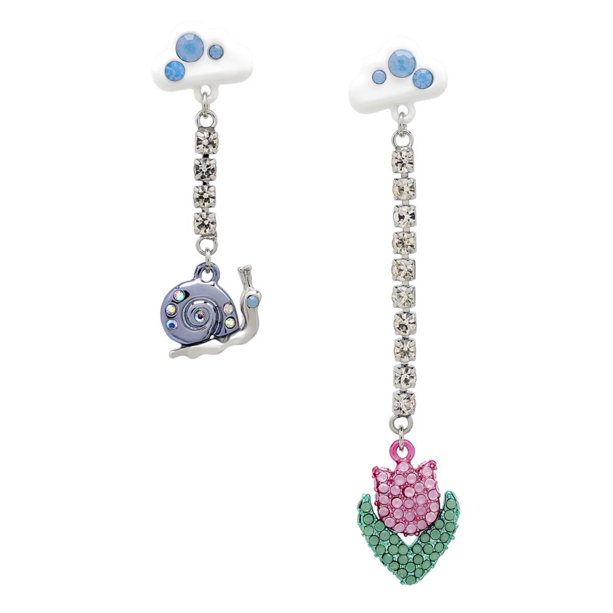 Click here for Betsey Johnson Spring Snail & Tulip Chain Dangle E... prices