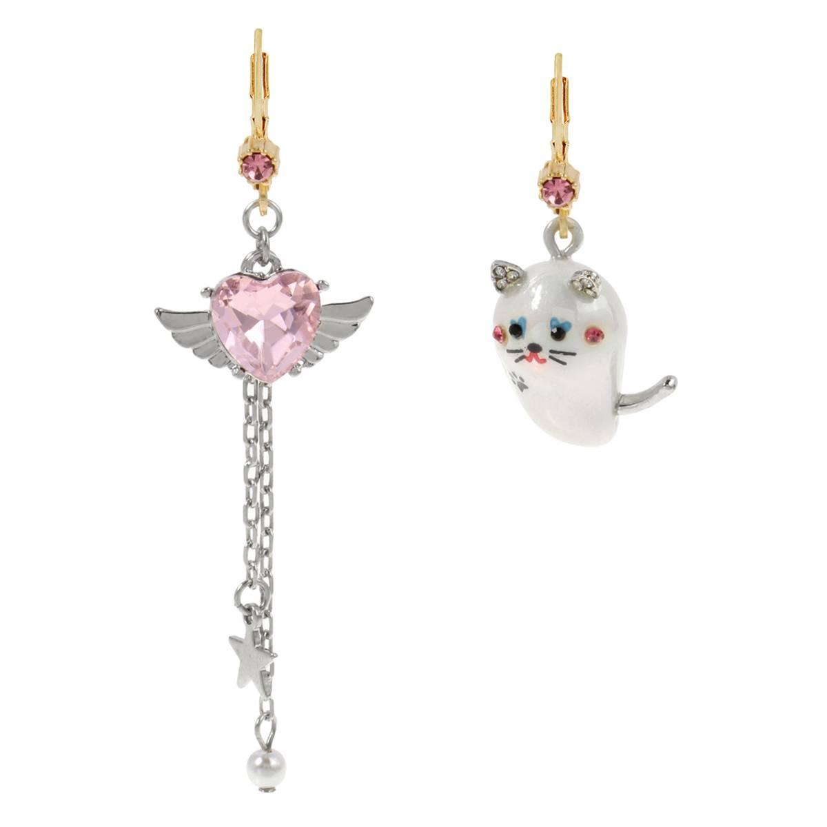 Click here for Betsey Johnson Pearl Critters Cat & Winged Heart D... prices