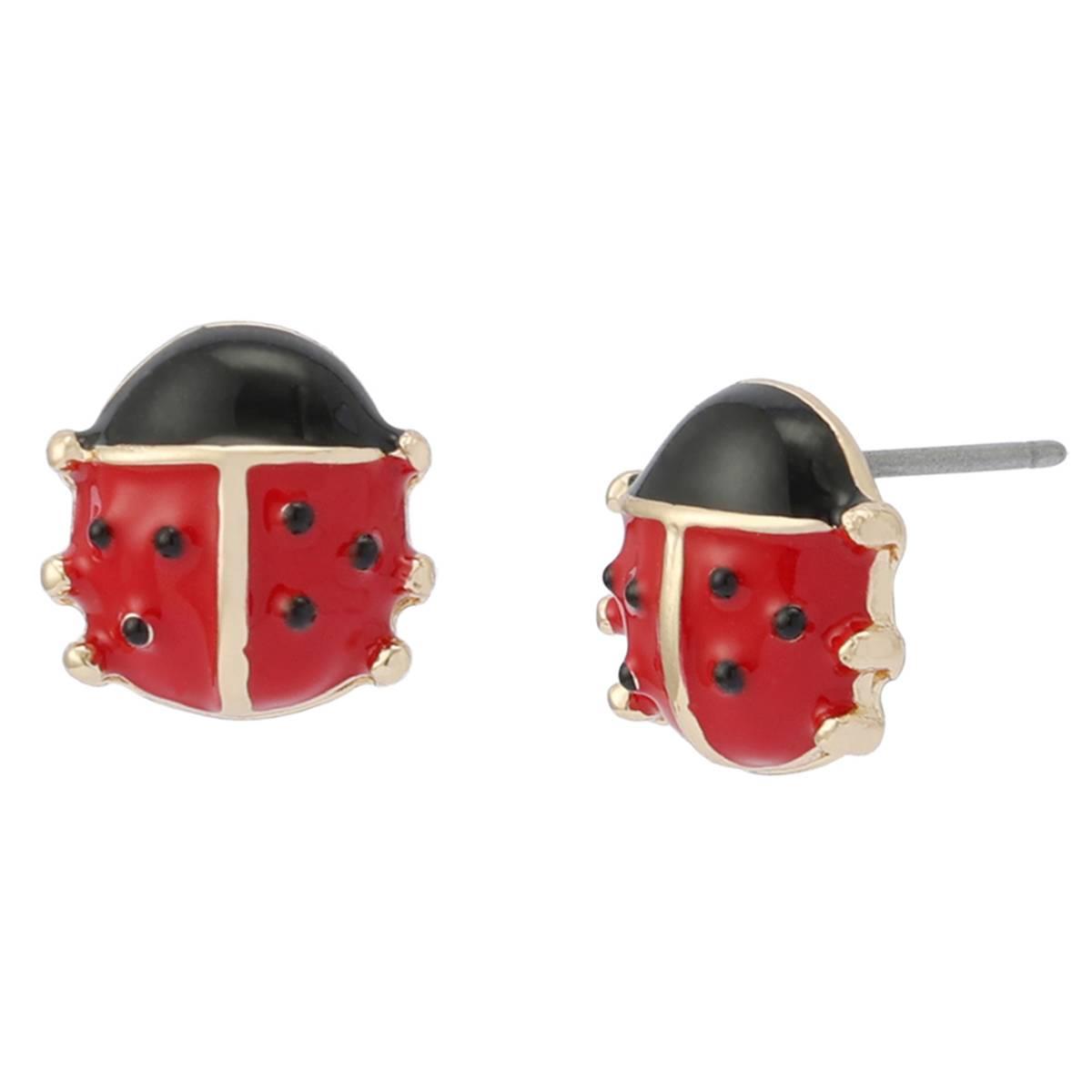 Click here for Betsey Johnson Hothouse Bloom Ladybug Stud Earring... prices
