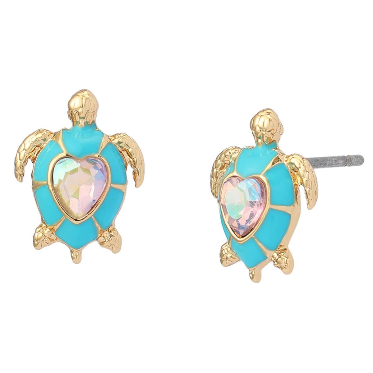 Click here for Betsey Johnson Cowabunga Crystal Shell Turtle Stud... prices