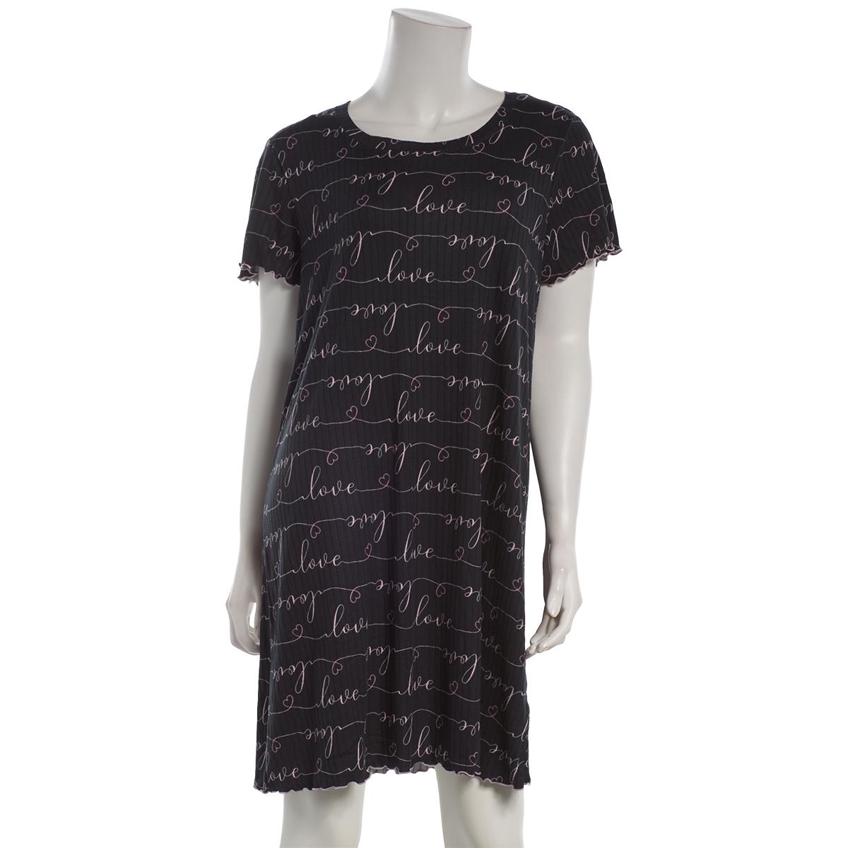 Click here for Womens Charmour Short Sleeve Love Script Nightshir... prices