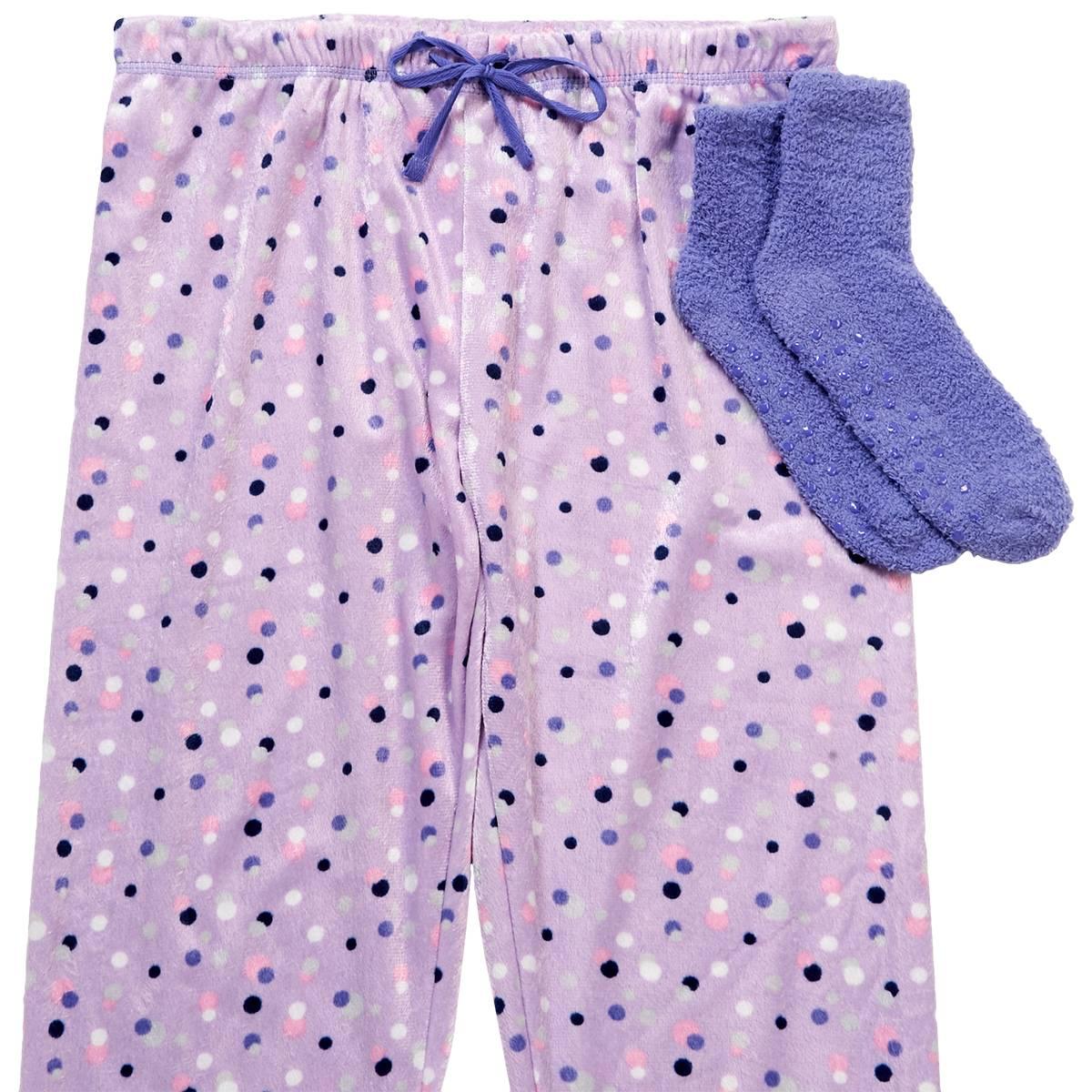 Click here for Womens Attraction De Nuit Dots Velour Pajama Pants... prices