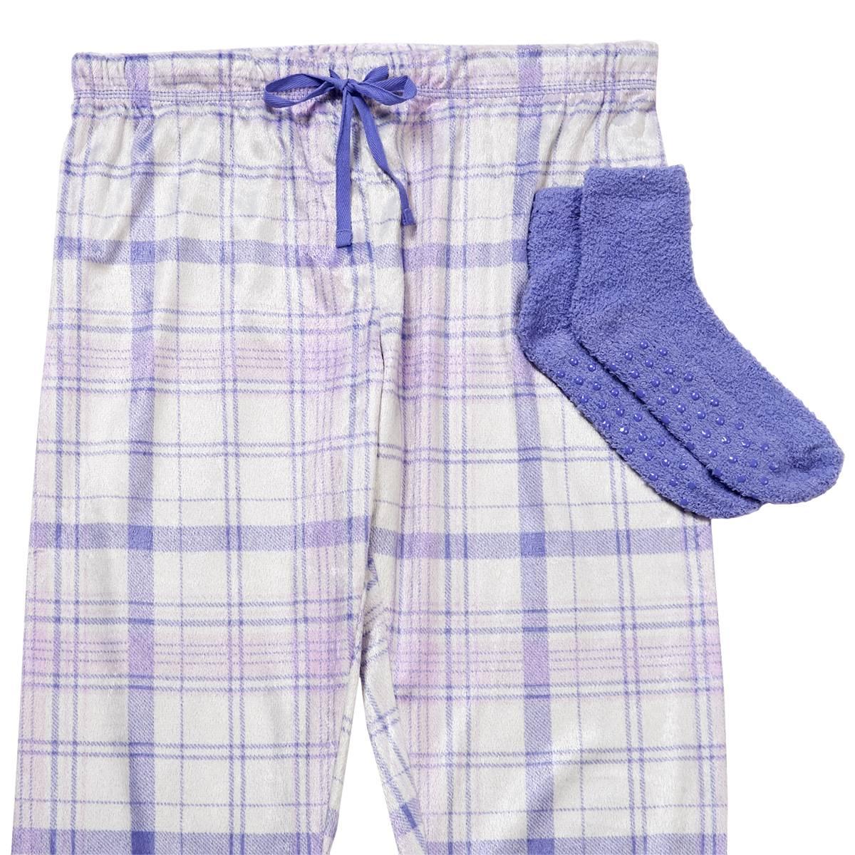 Click here for Womens Attraction De Nuit Plaid Velour Pajama Pant... prices