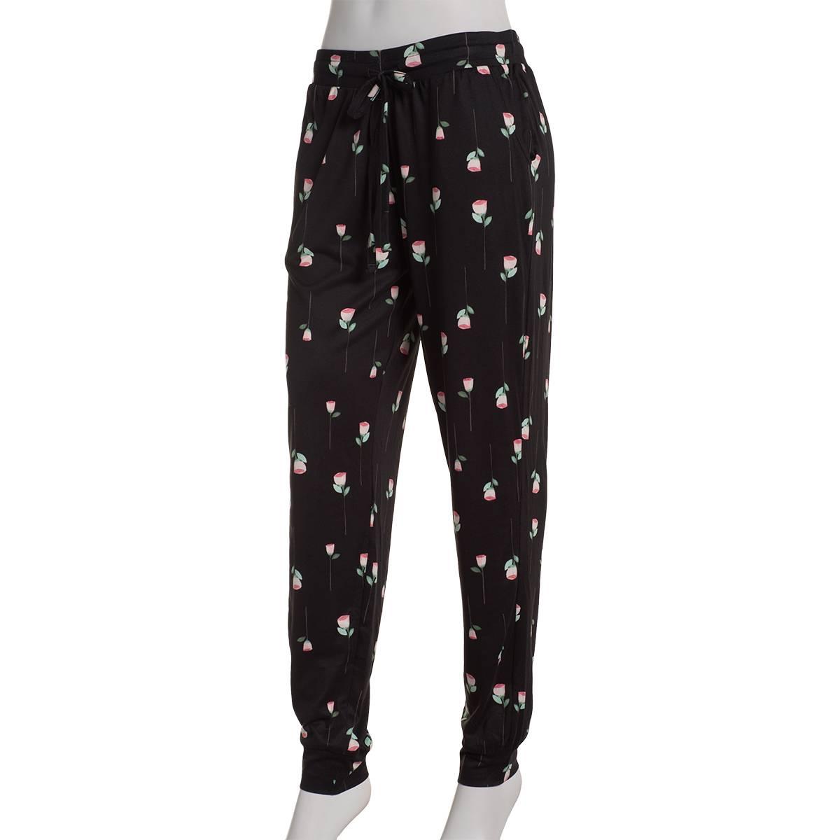 Click here for Womens Emily & Jane Roses Poly Spandex Jogger Paja... prices