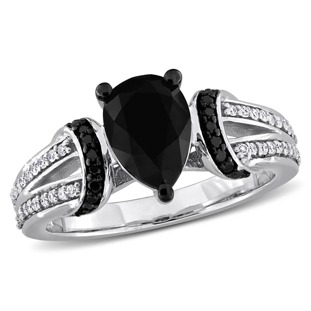 Click here for Sophia B White Gold 2 2/5ctw. Black & White Pear D... prices