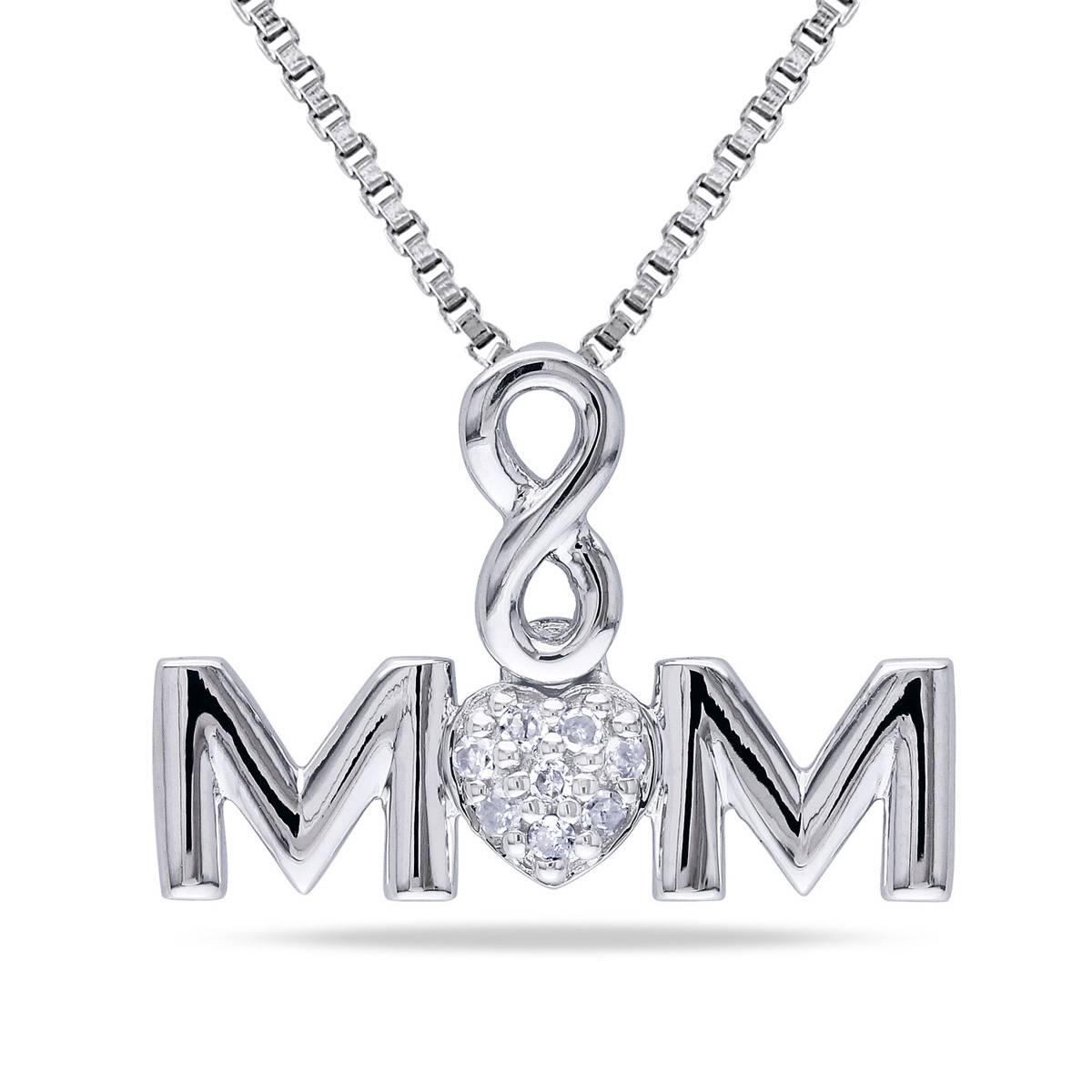 Click here for Sophia B Sterling Silver 0.03ctw. Diamond Mom Pend... prices