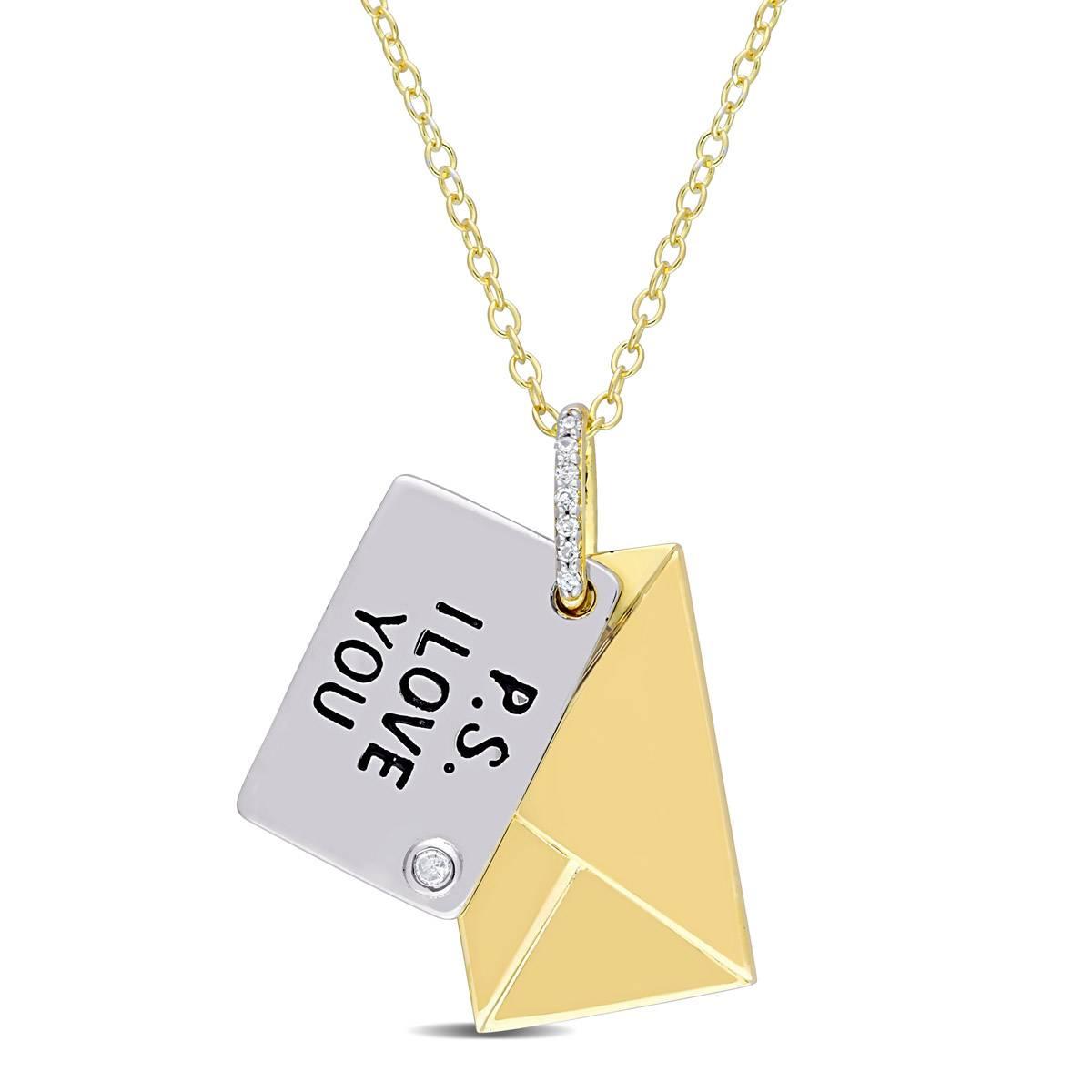 Click here for Sophia B 0.04ctw. Diamond Accent I Love You Pendan... prices