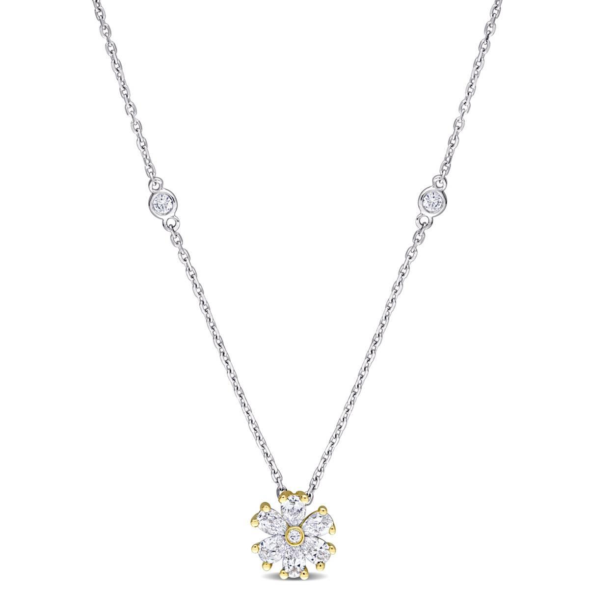 Click here for Sophia B 14kt. White Gold 0.59ctw. Flower Pendant... prices