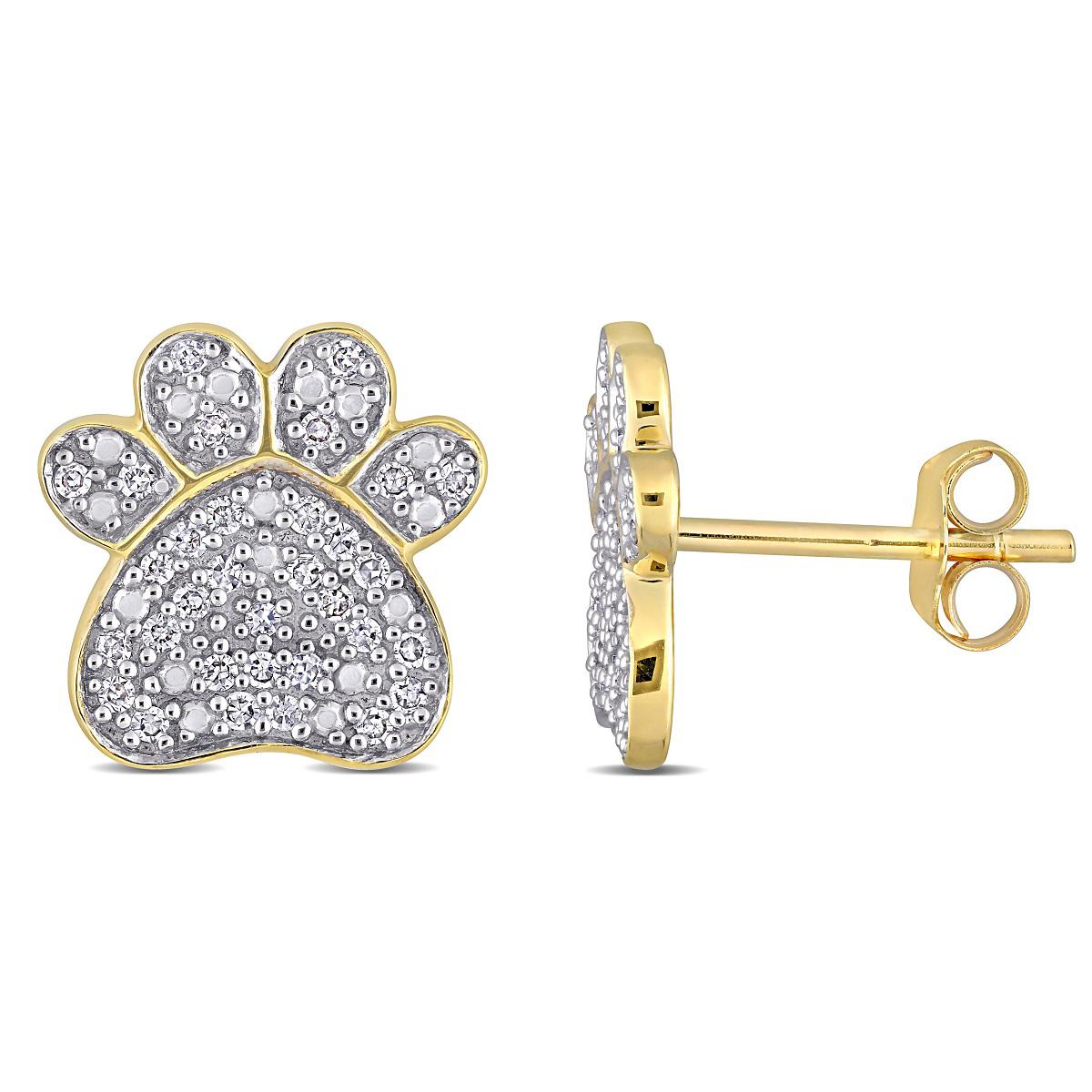 Click here for Diamond Classics(tm) 10kt. Gold Dog Paw Earrings prices