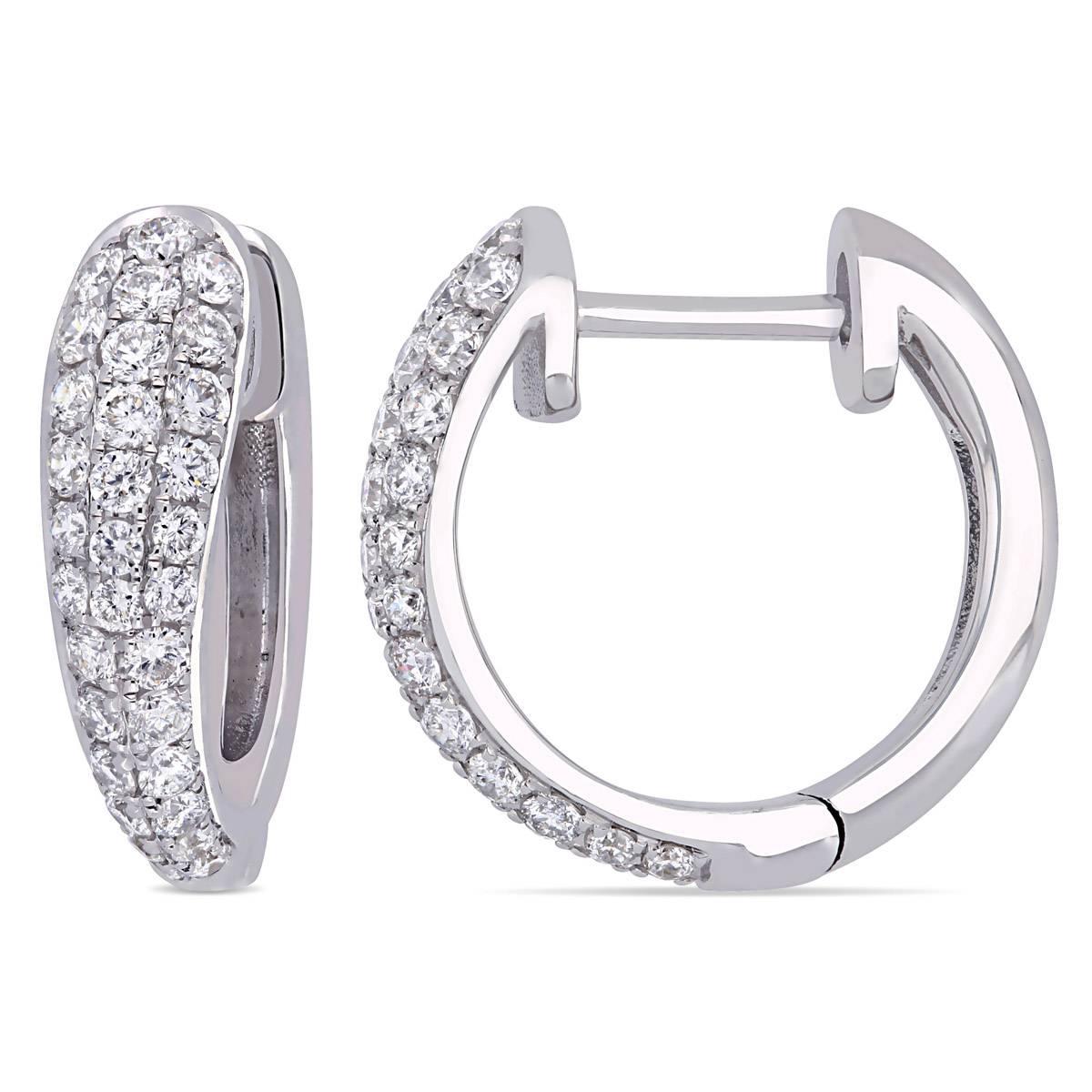 Click here for Sophia B 14kt. White Gold 1/2ctw. Triple Row Hoop... prices