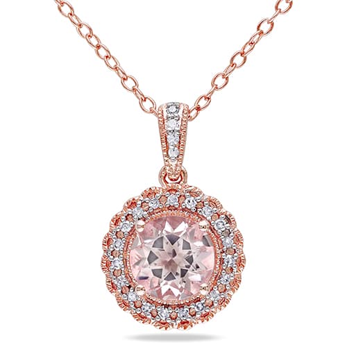 Click here for Gemstone Classics(tm) Morganite Pendant Necklace prices