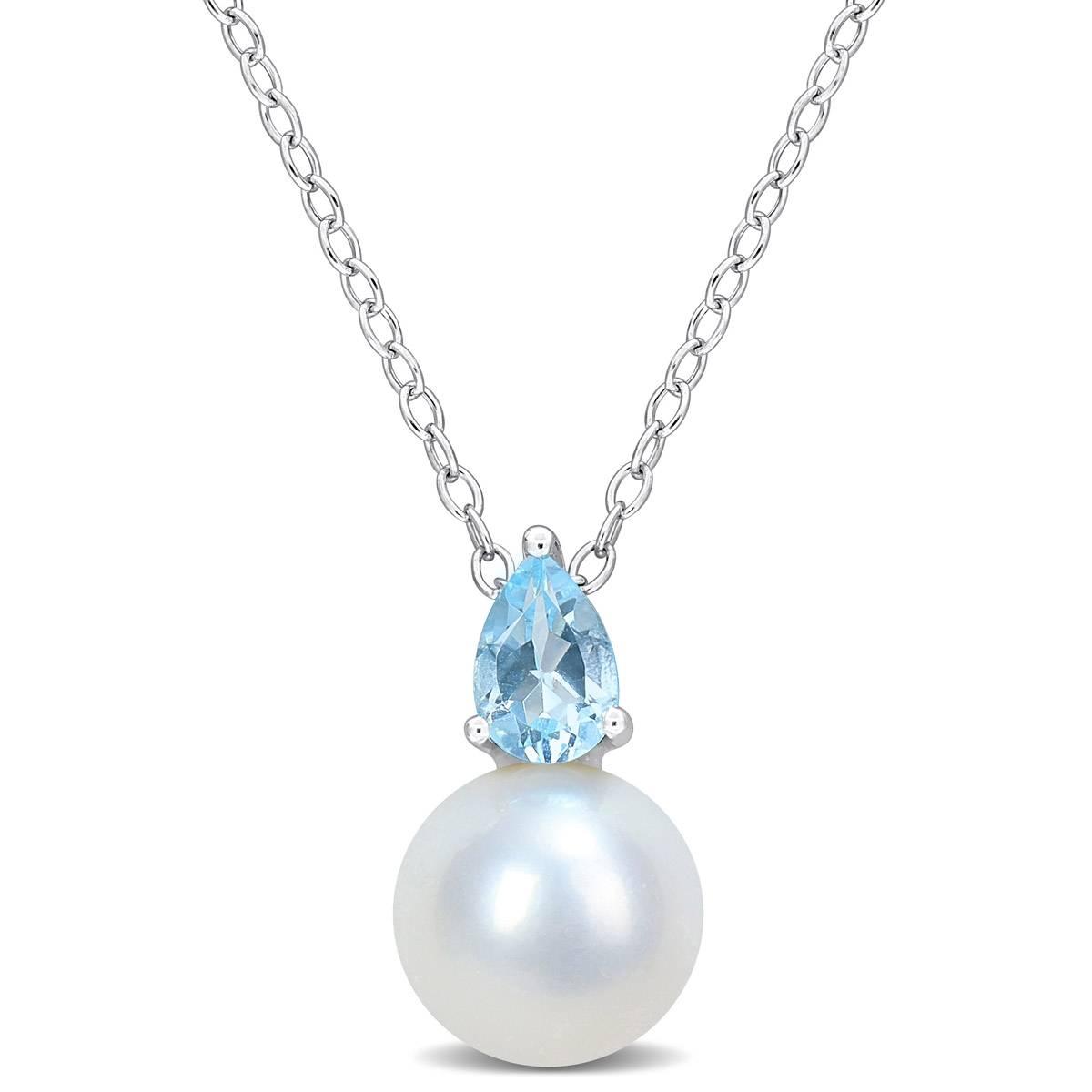 Click here for Gemstone Classics(tm) Freshwater Pearl & Blue Topa... prices