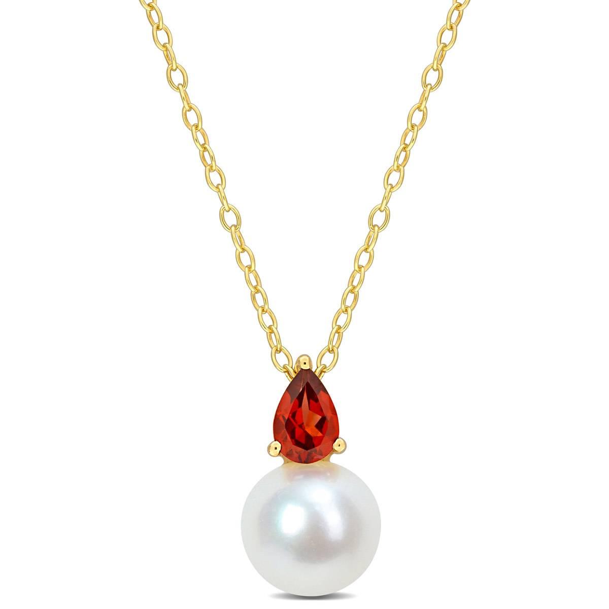Click here for Gemstone Classics(tm) Freshwater Pearl & Garnet Pe... prices