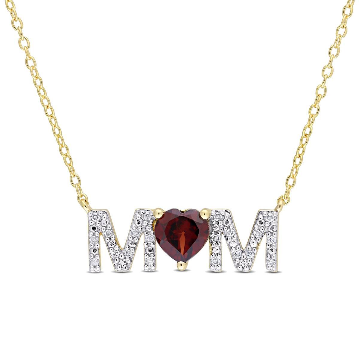 Click here for Sophia B 1/10ctw. Diamond & Garnet Mom Pendant Nec... prices
