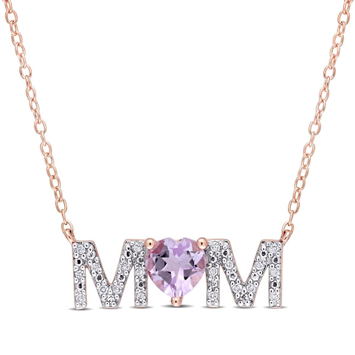 Click here for Sophia B 1/10ct. Diamond & Rose de France Mom Neck... prices