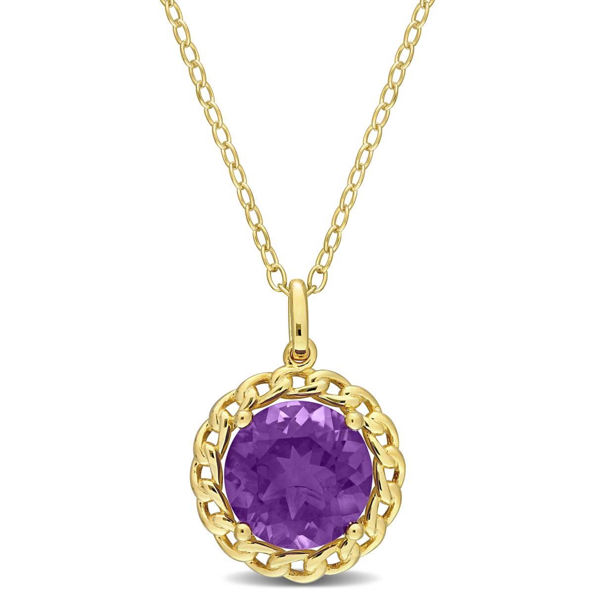 Click here for Sophia B 2 1/4ctw. African Amethyst Round Pendant prices