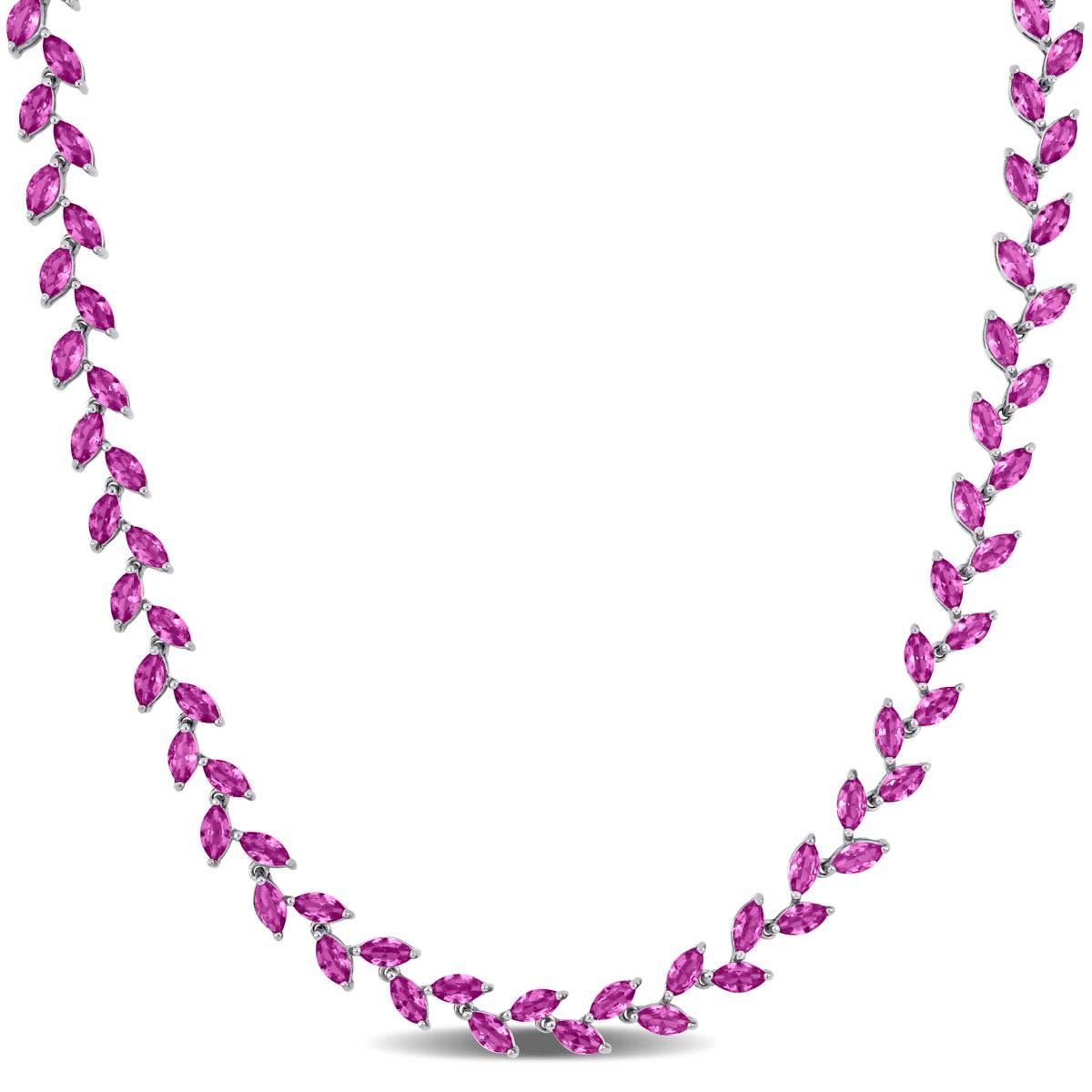 Click here for Sophia B Silver 29 1/2ctw. Created Pink Sapphire C... prices