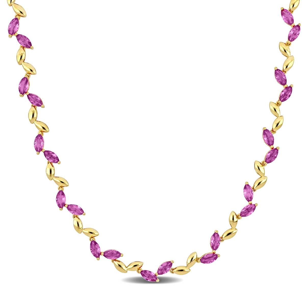 Click here for Sophia B 20ctw. Created Pink Sapphire Collar Neckl... prices