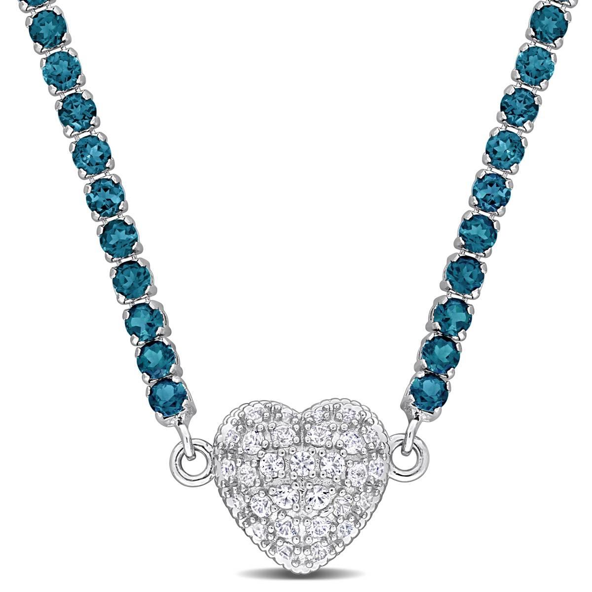 Click here for Sophia B Blue Topaz & Created White Sapphire Penda... prices
