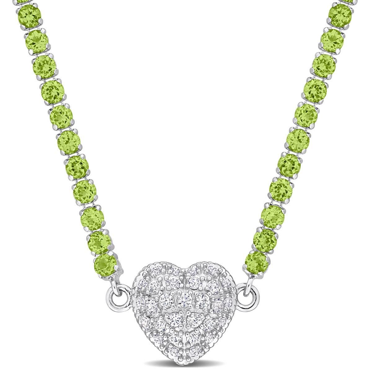 Click here for Sophia B Peridot & Lab White Sapphire Pendant Neck... prices