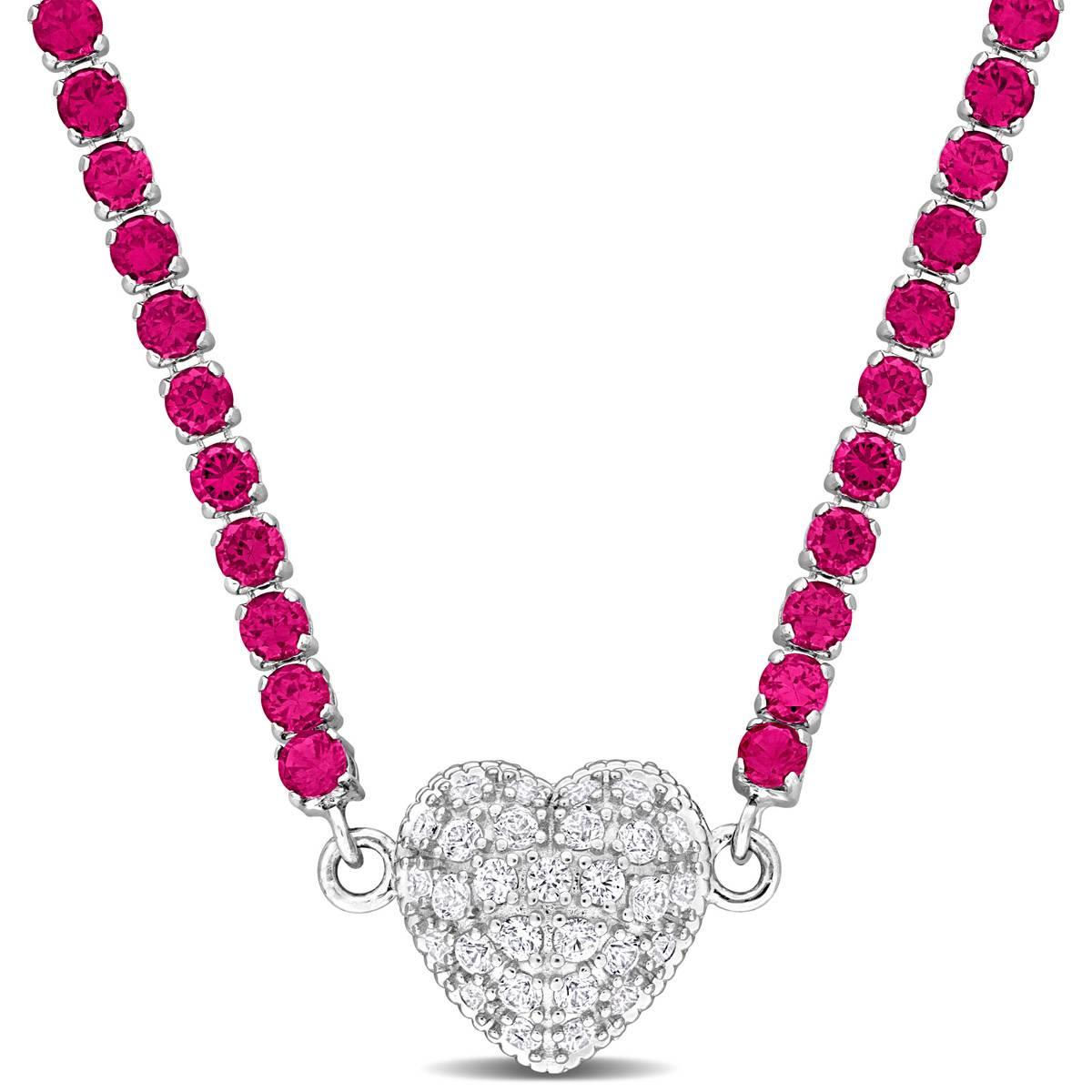 Click here for Sophia B 14 7/8ctw. Created Ruby & White Sapphire... prices