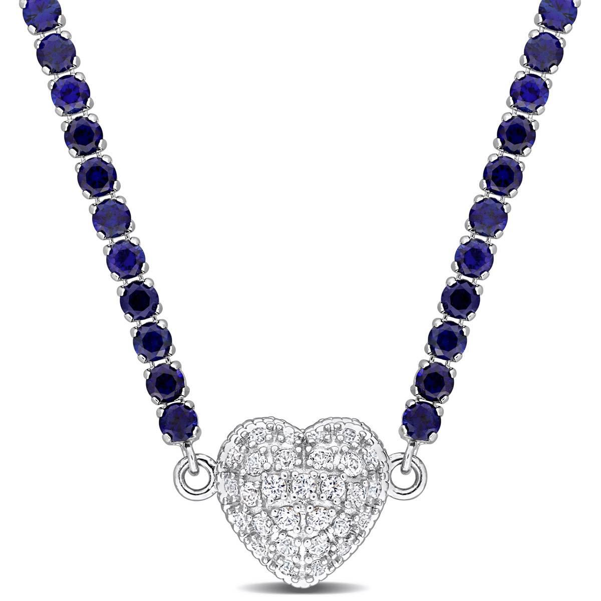 Click here for Sophia B Created Blue & White Sapphire Collar Neck... prices