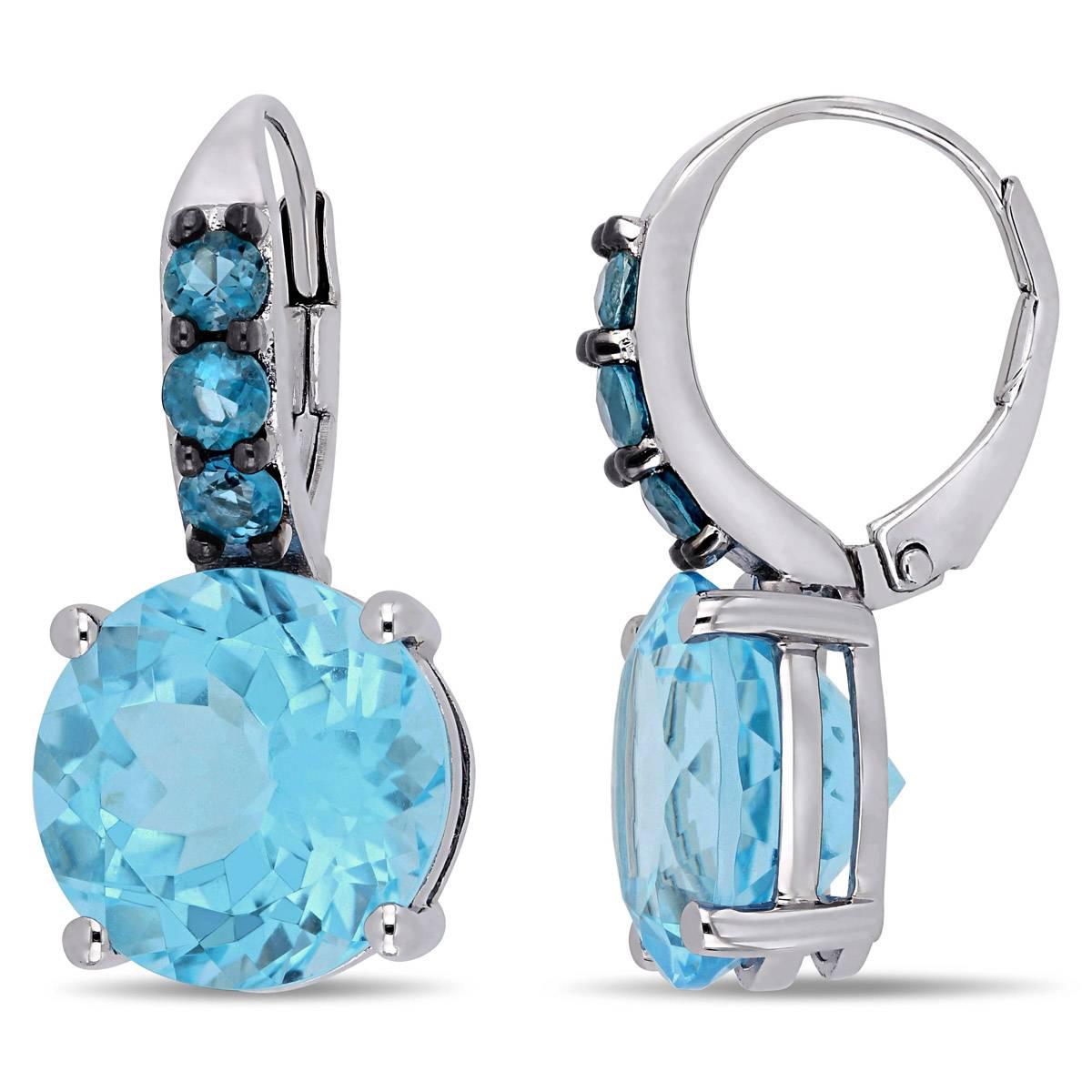 Click here for Sophia B 15 1/4ctw. Sky Blue Topaz Drop Earrings prices