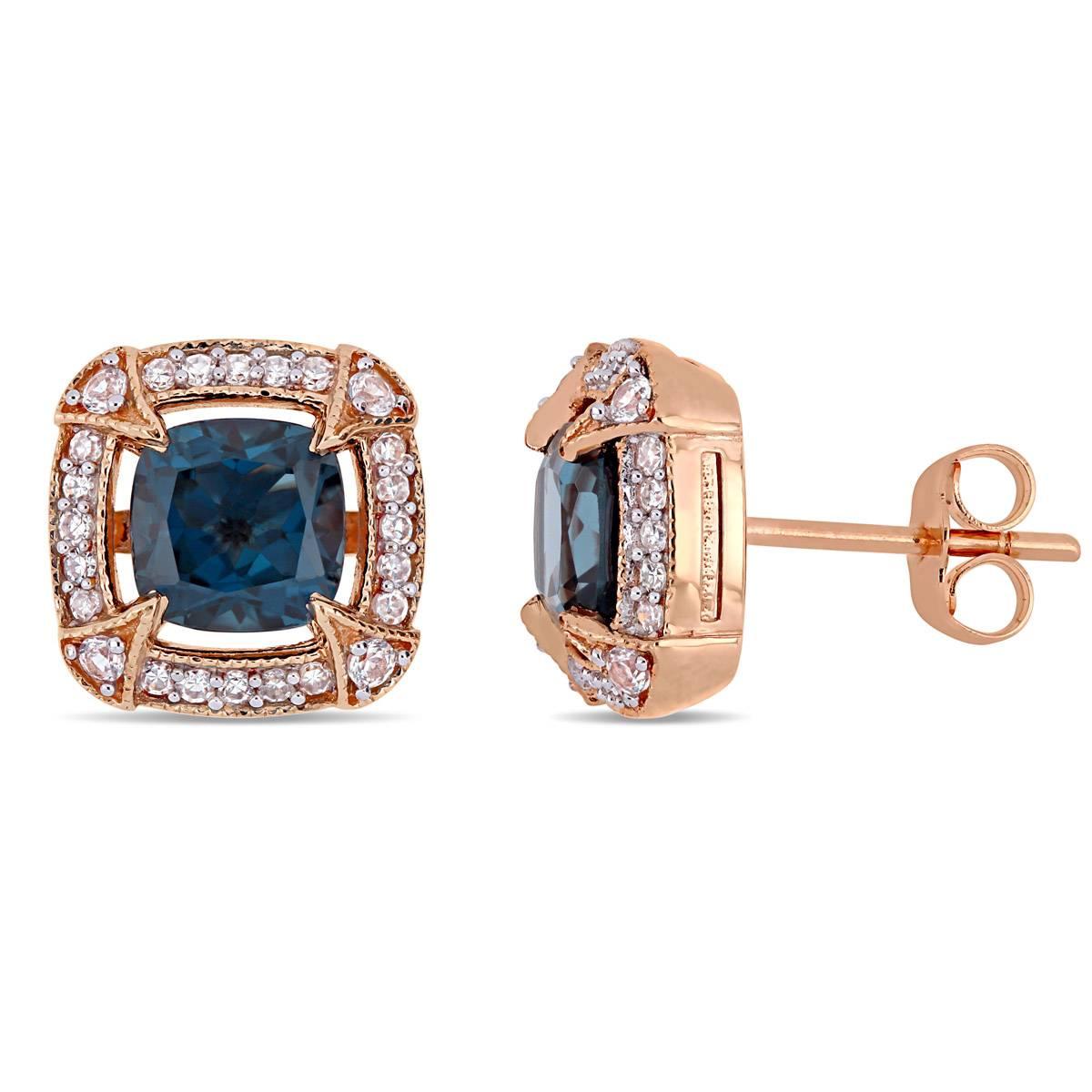 Click here for Sophia B London Blue Topaz & White Sapphire Stud E... prices