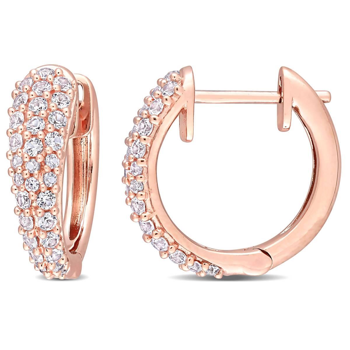 Click here for Sophia B 10kt. Rose Gold 1ctw. White Sapphire Hoop... prices