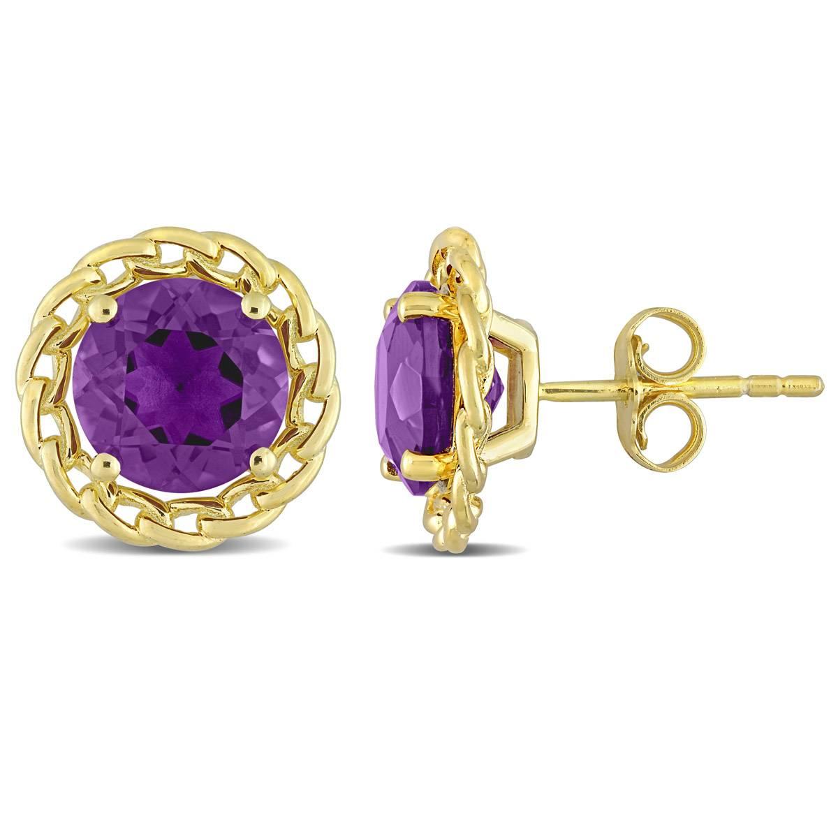Click here for Sophia B 3 3/4ctw. African Amethyst Stud Earrings prices