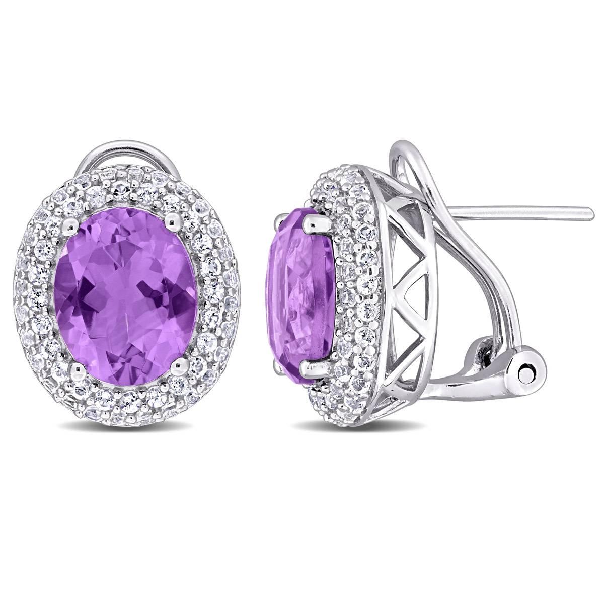 Click here for Sophia B 5 2/5ctw. Amethyst & White Topaz Stud Ear... prices