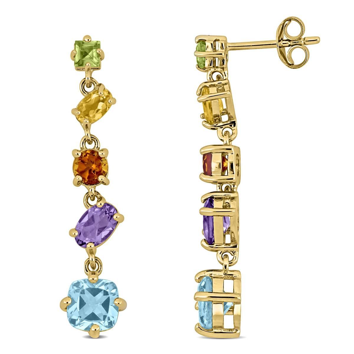 Click here for Sophia B 4 1/2ctw. Multi-Gemstone Dangle Earrings prices