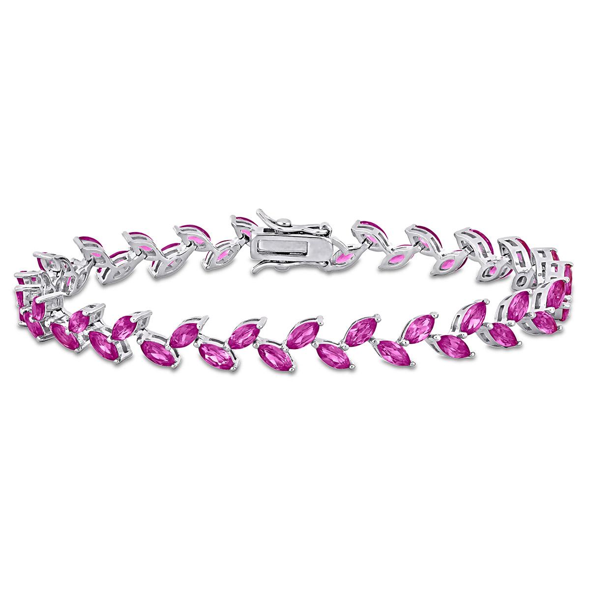 Click here for Sophia B 12ctw. Created Pink Sapphire Sterling Sil... prices