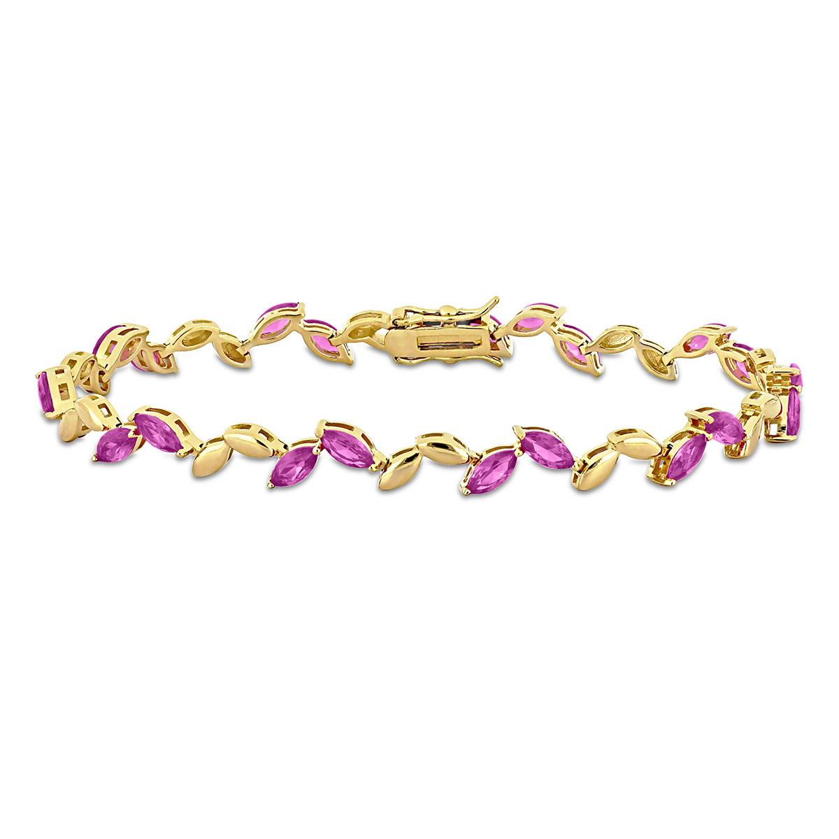 Click here for Sophia B 9 1/2ctw. Created Pink Sapphire Gold Plat... prices