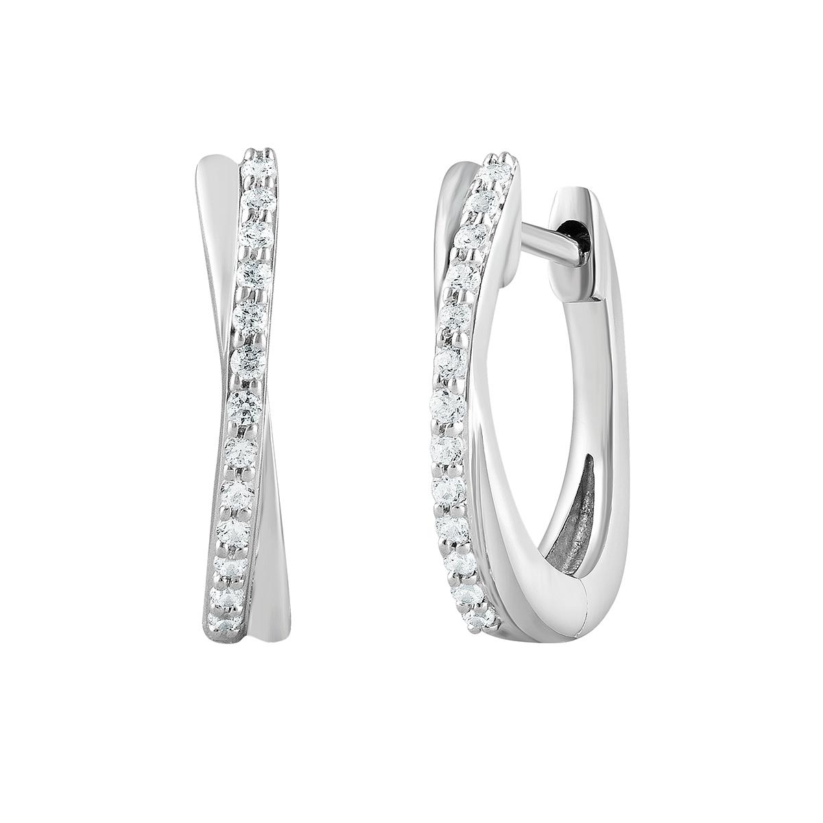 Click here for Diamond Classics(tm) Sterling Silver 1/10ctw. Hoop... prices
