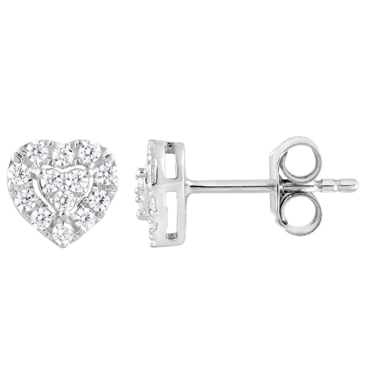 Click here for Nova Star(R) Sterling Silver Lab Grown Diamond Hea... prices