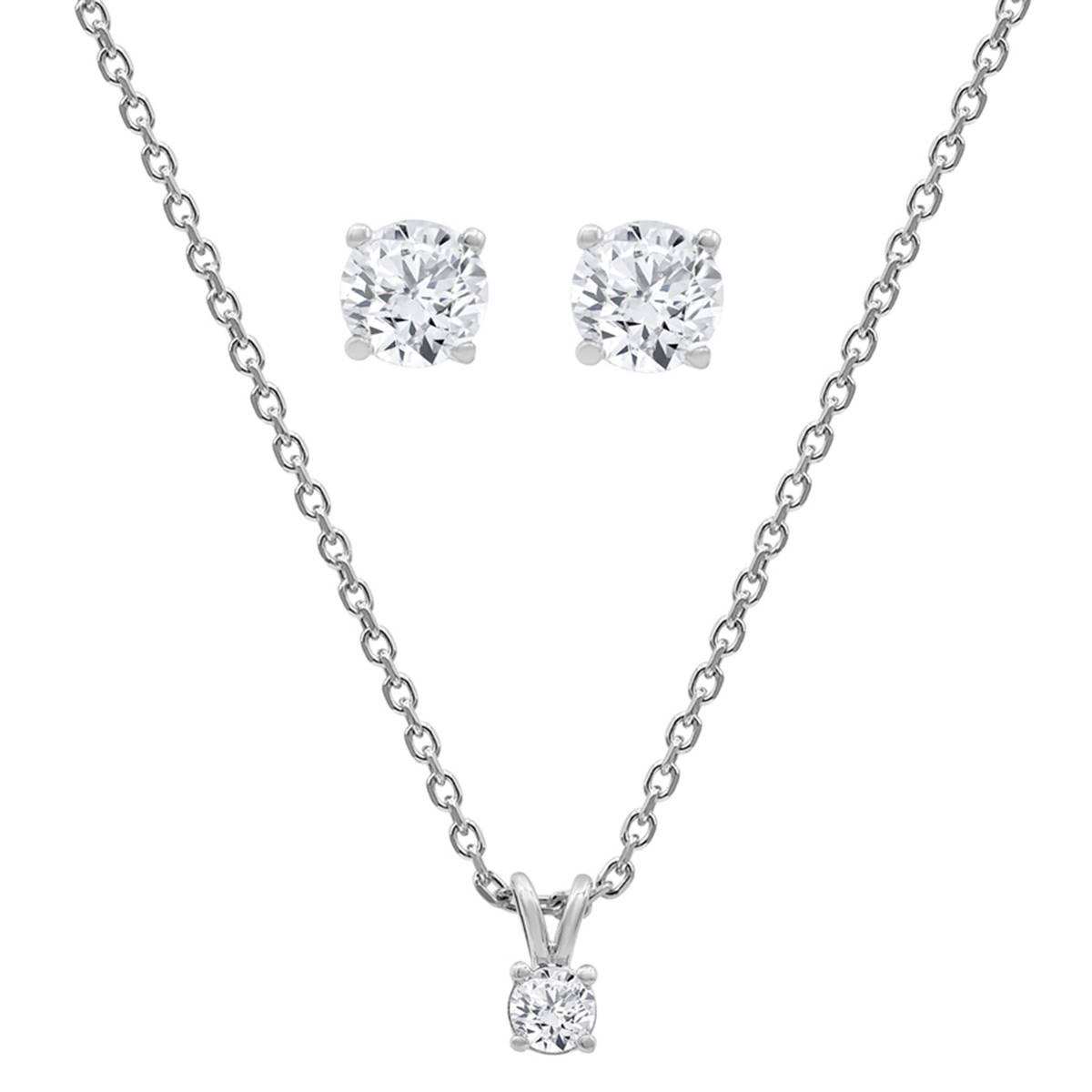 Click here for Nova Star(R) Sterling Silver 1ctw. Pendant & Earri... prices