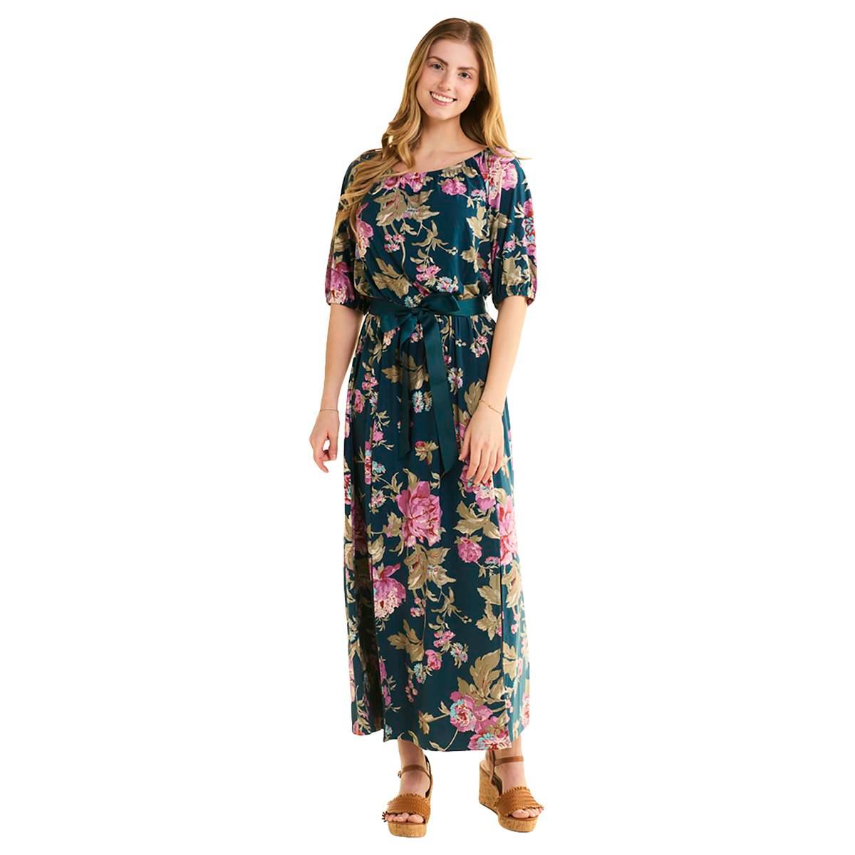 Click here for Womens Violet B Print ITY Maxi Dress with Belt prices
