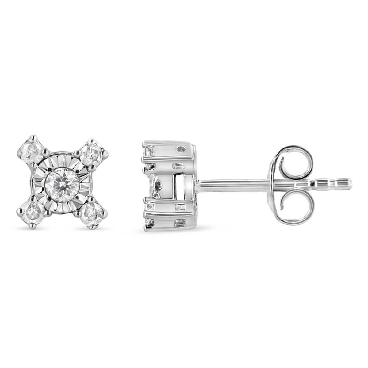 Click here for Haus of Brilliance Sterling Silver Diamond X Stud... prices