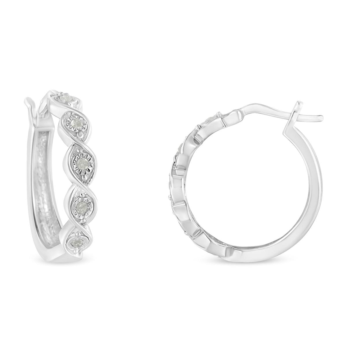 Click here for Diamond Classics(tm) 1/10ctw. Diamond Swirl Hoop E... prices