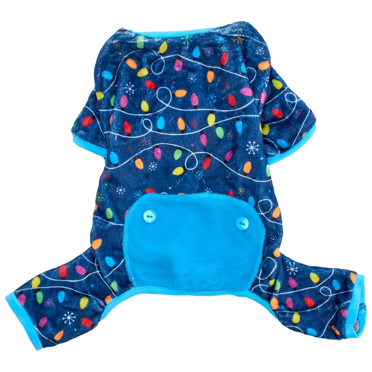 Click here for North Paw Christmas Lights Pet Pajamas prices