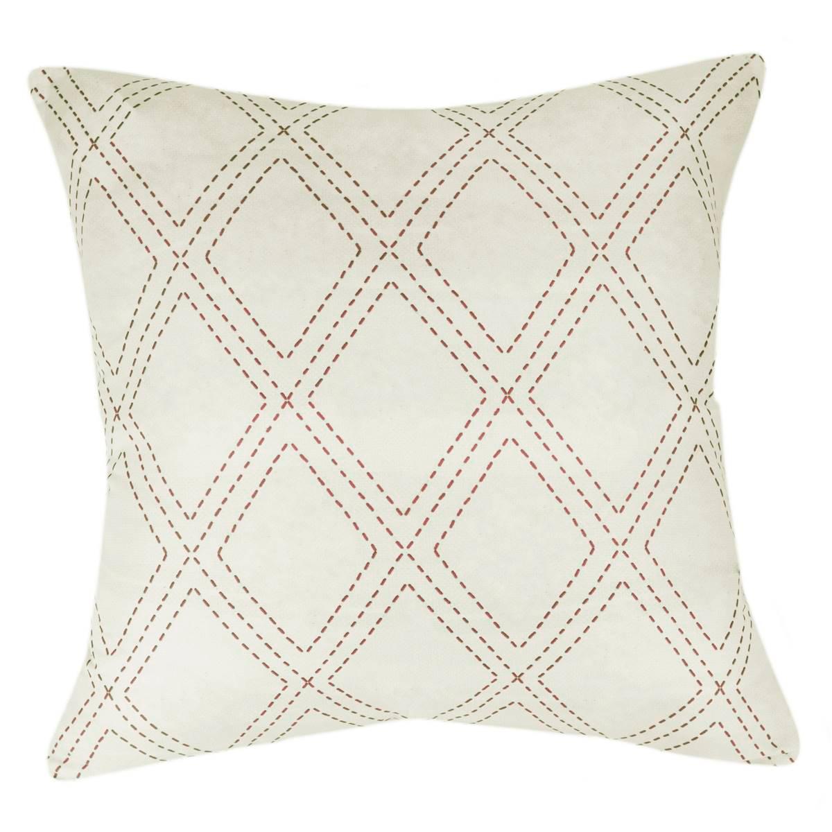 Donna Sharp Sweet Melon Diamond Square Throw Pillow  One Size  White