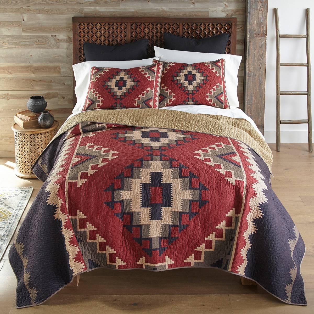 Click here for Donna Sharp 3pc. Mojave Red Reversible Quilt Set prices