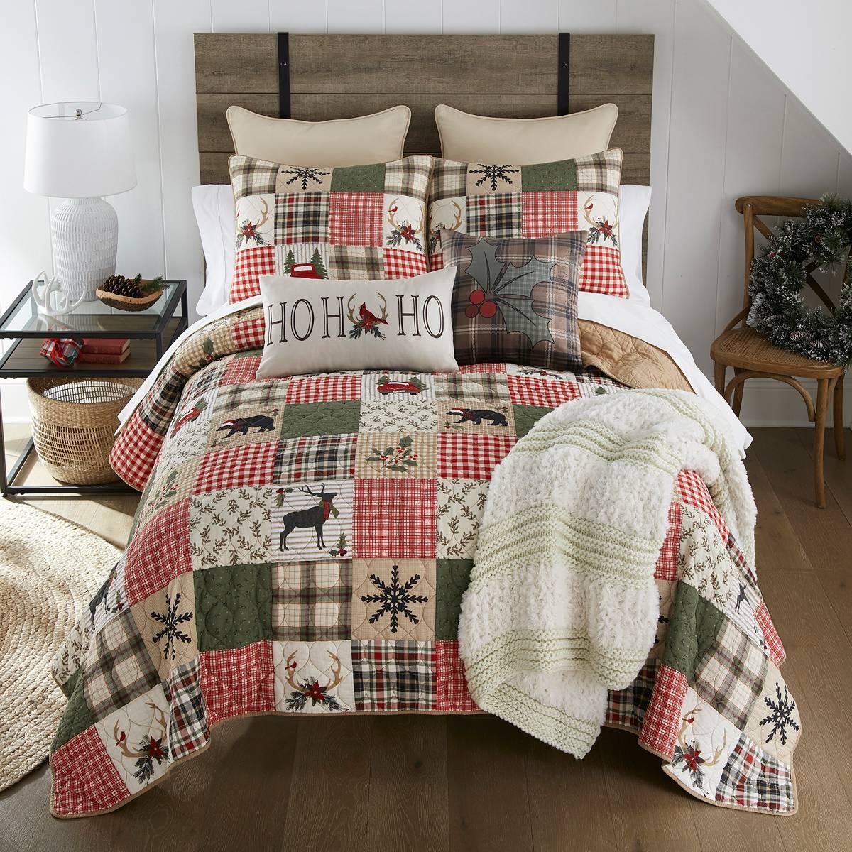 Your Lifestyle Holly Forest Patchwork 3-Pc. Quilt Set  King - Multi