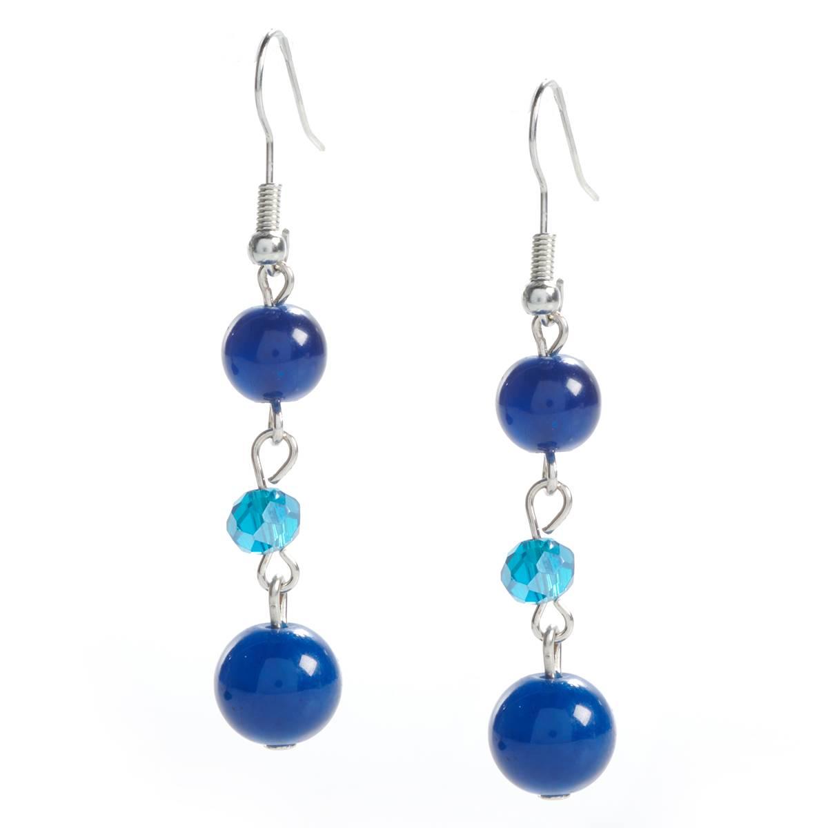 Click here for Ashley Cooper(tm) Silver-Tone & Blue 3 Glass Bead... prices