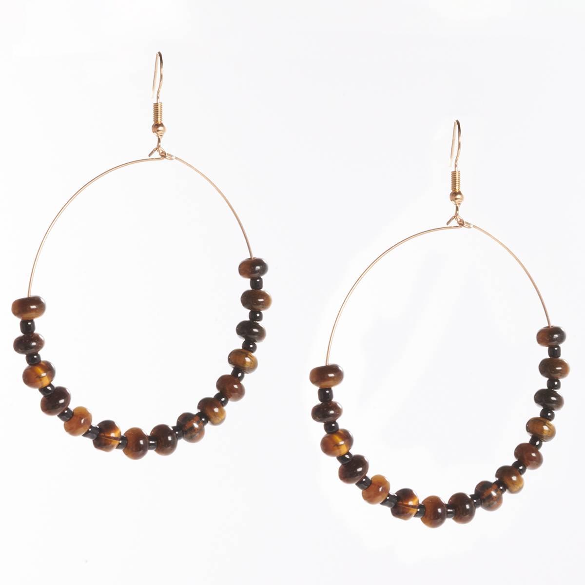 Click here for Ashley Cooper(tm) Tortoise Shell Beaded Hoop Earri... prices
