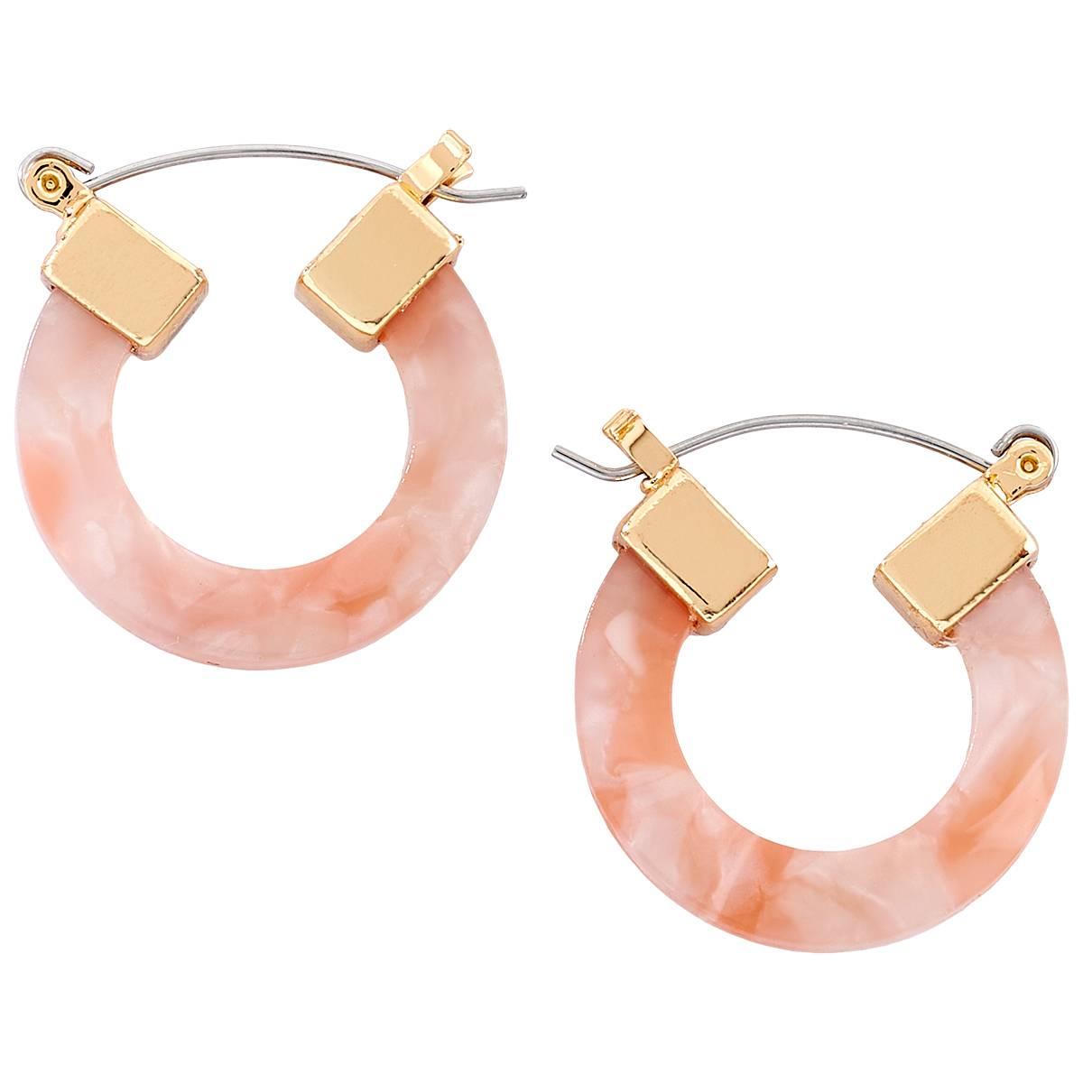 Click here for Ashley Cooper(tm) Gold-Tone Small Peach Resin Hoop... prices